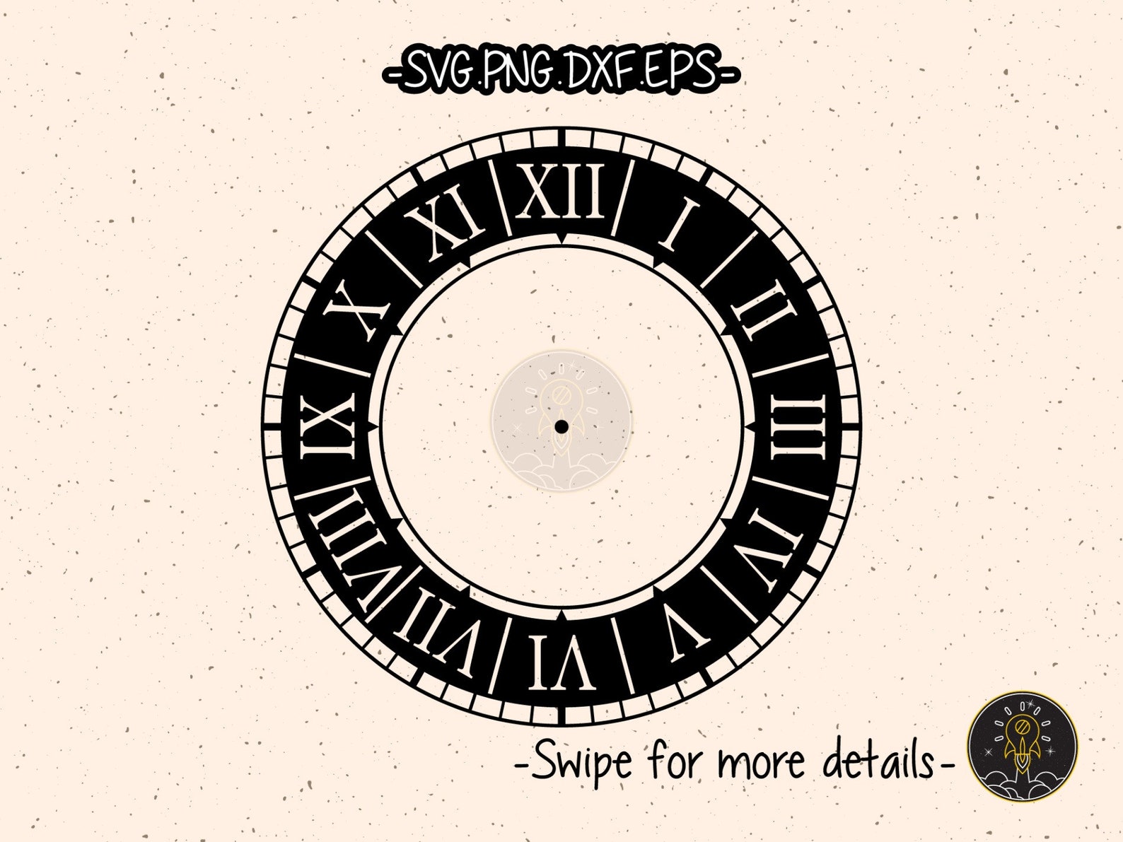 Roman Numeral Vintage Wall Clock Face Template SVG Cut File Cricut ...