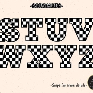 Racing Checkered Number Font Alphabet SVG Cricut Cut File Clipart - Etsy