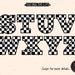 Racing Checkered Number Font Alphabet SVG Cricut Cut File Clipart - Etsy