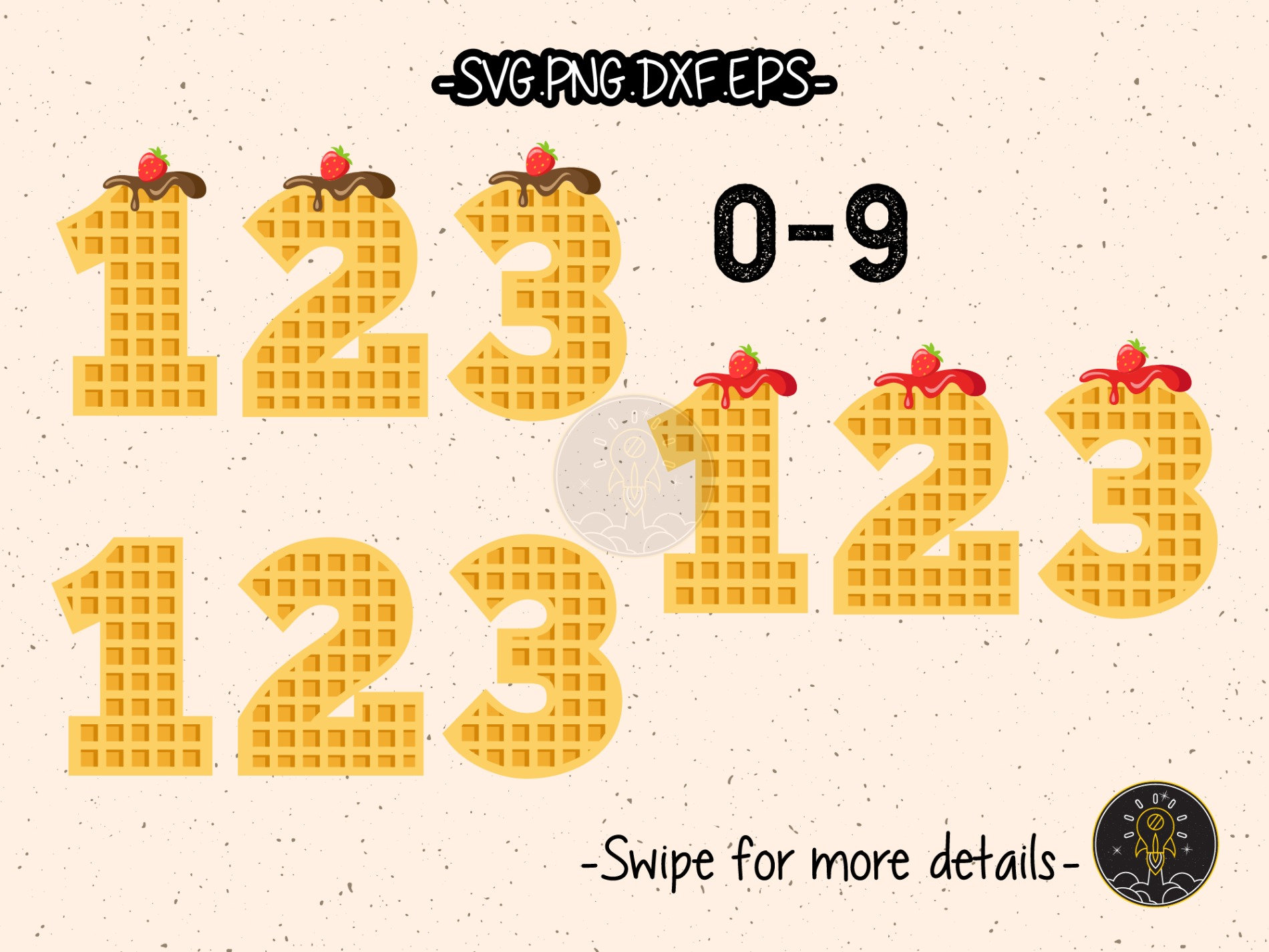 Waffle Birthday Cake Cream Tart Cake Numbers SVG Cut File - Etsy