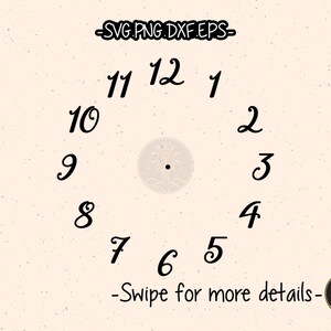 Clock Face Template Stencil SVG Laser Cut File Cricut Vector Clipart - Etsy