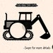 Construction Dump Truck Backhoe Crane Excavator Tractor Monogram SVG ...
