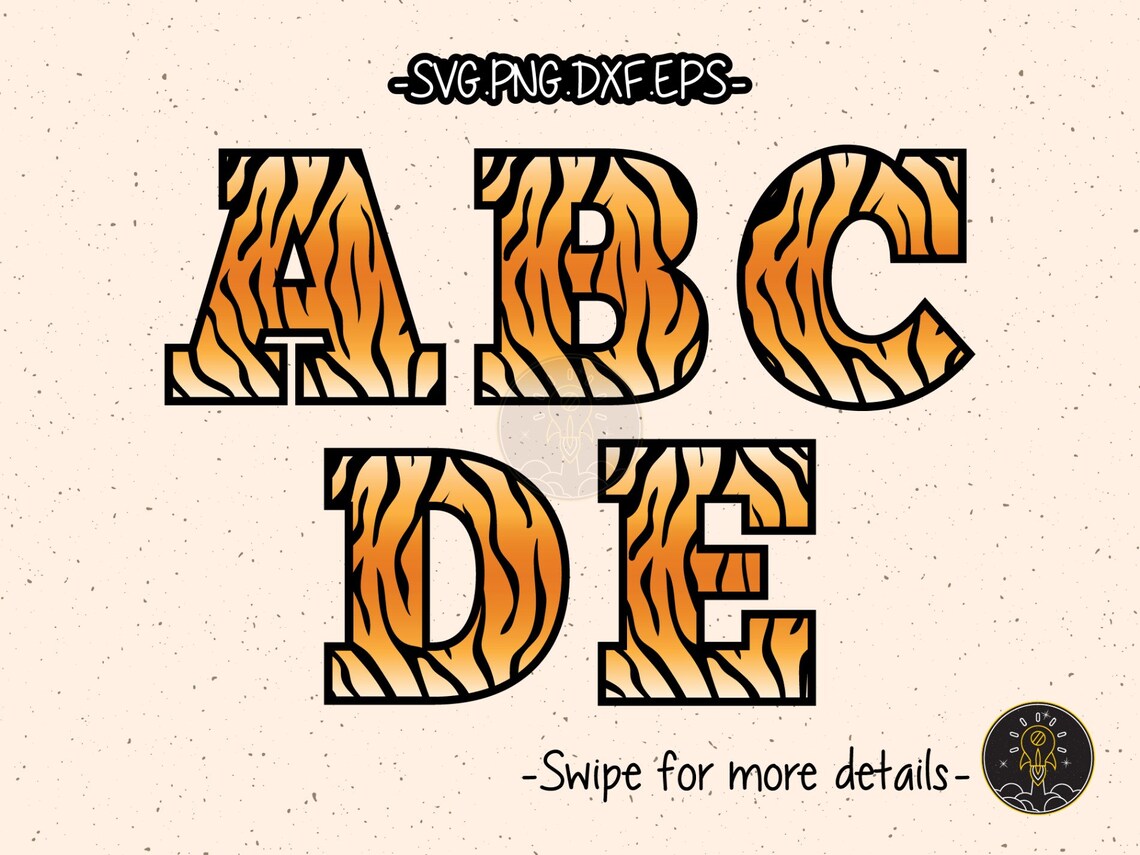 Tiger Numbers Letters Font Alphabet SVG Cut File Cricut Clipart - Etsy
