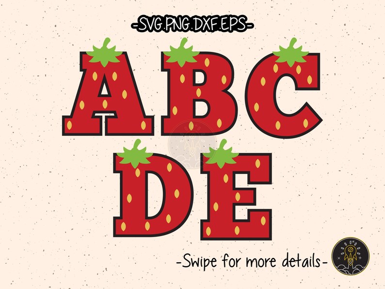 Strawberry Fruit Number Letter Font Alphabet SVG Cut File - Etsy