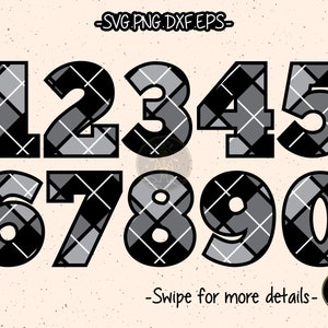 Lumberjack Flannel Buffalo Plaid Numbers SVG Cut File Cricut Clipart - Etsy