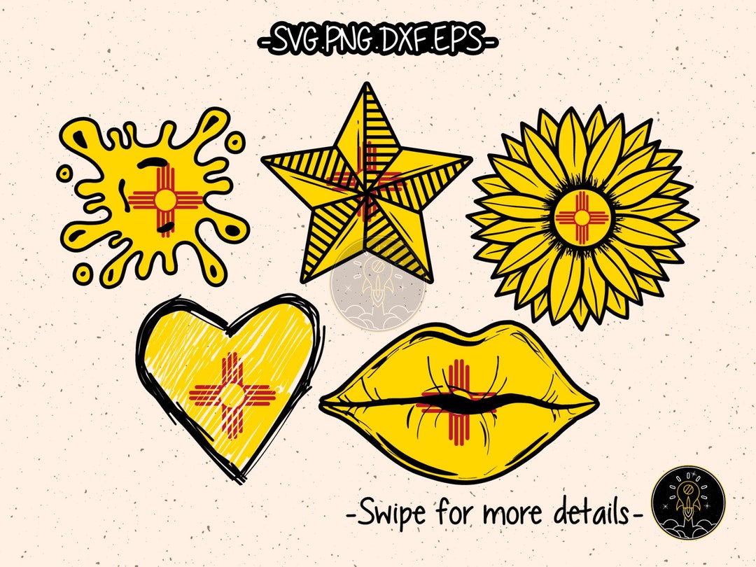 Flag of New Mexico SVG Heart Sunflower Cut File Cricut Clipart - Etsy