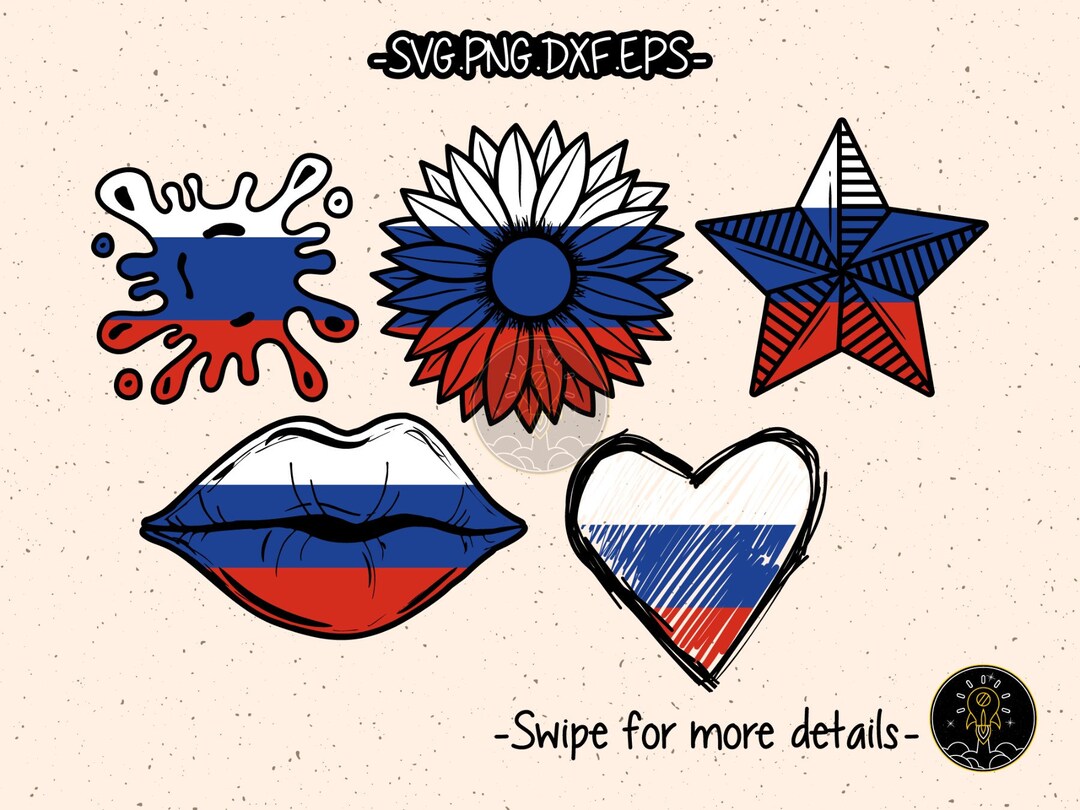 Flag of Russia SVG Heart Sunflower Cut File Cricut Clipart - Etsy
