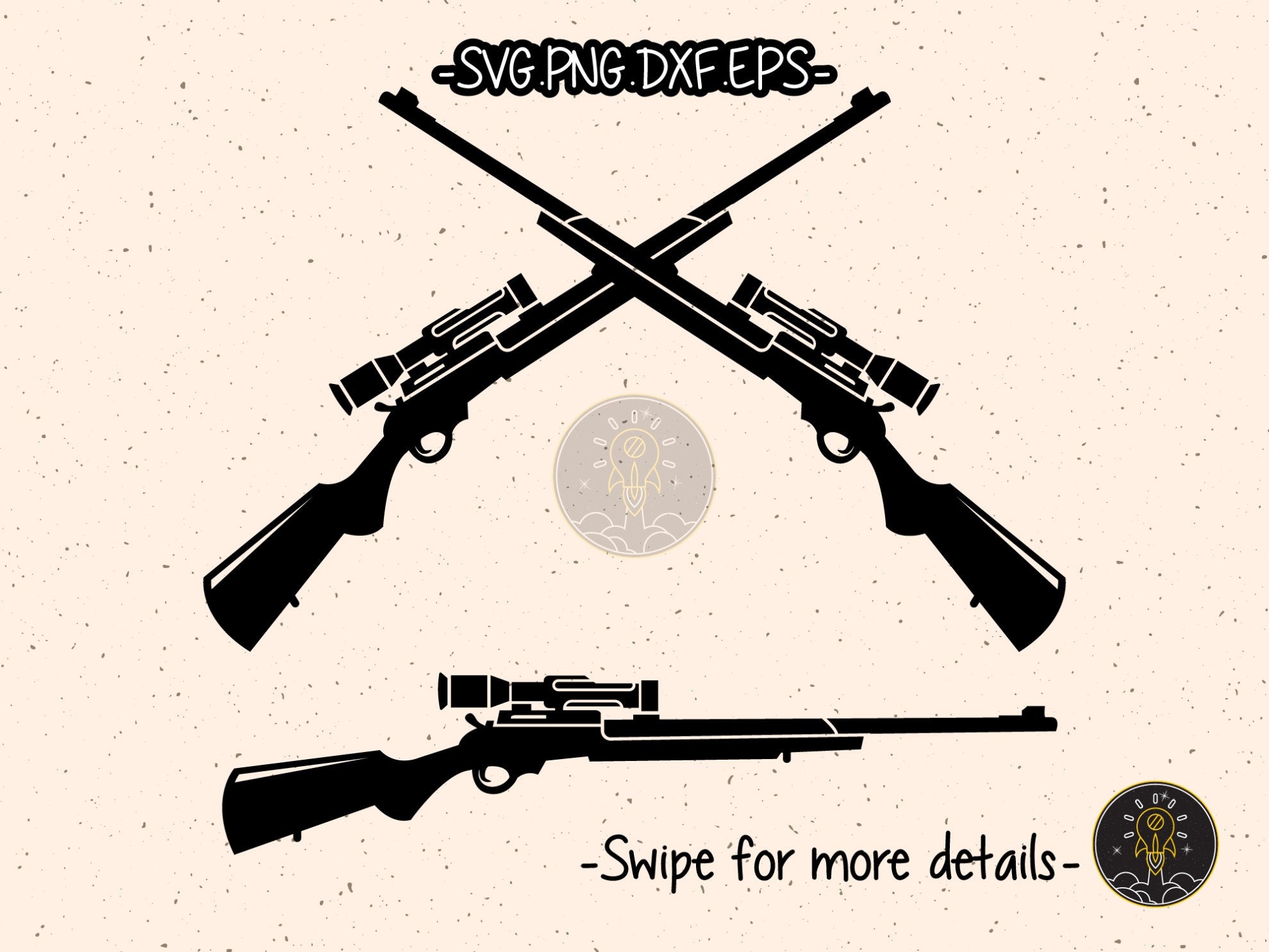 Crossed Rifles Hunting Sniper Gun Shooting SVG Cut File Cricut - Etsy