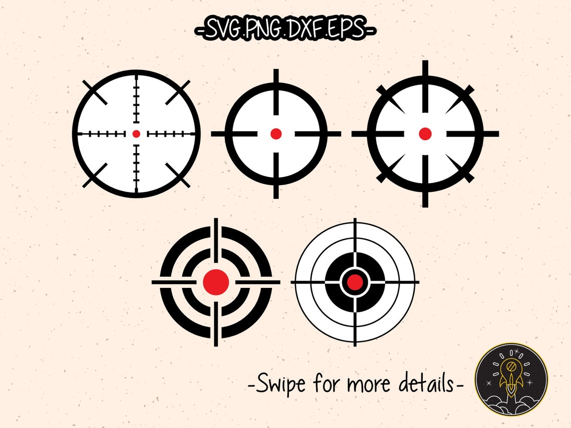 Bullseye Crosshair Gaming Hunting Shooting Target Dartboard SVG Cricut ...