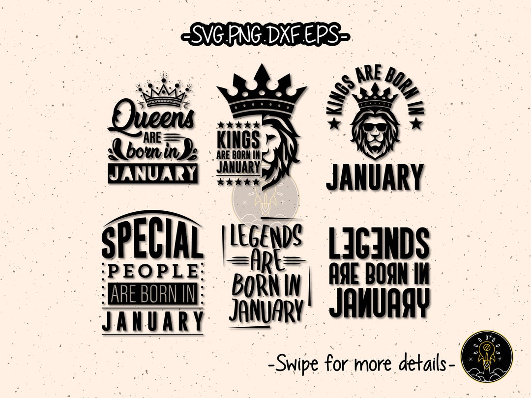 January Birthday SVG Cut File Cricut Clipart Silhouette Cameo - Etsy