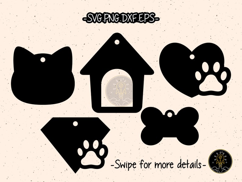 Pet Tag Template SVG Laser Cut File Dog Tag Cat Tag Dog - Etsy
