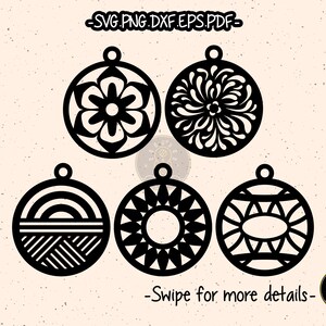 Circle Round Earring Template SVG Laser Cut File | Leather Wood Earring ...