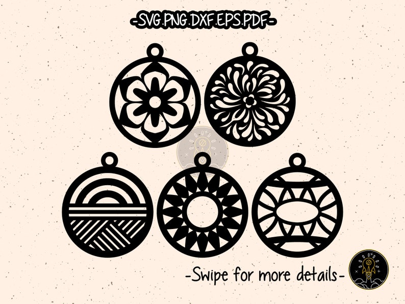 Circle Round Earring Template SVG Laser Cut File Leather - Etsy