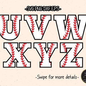 Baseball Number Letter Font Alphabet SVG Cricut Cut File - Etsy