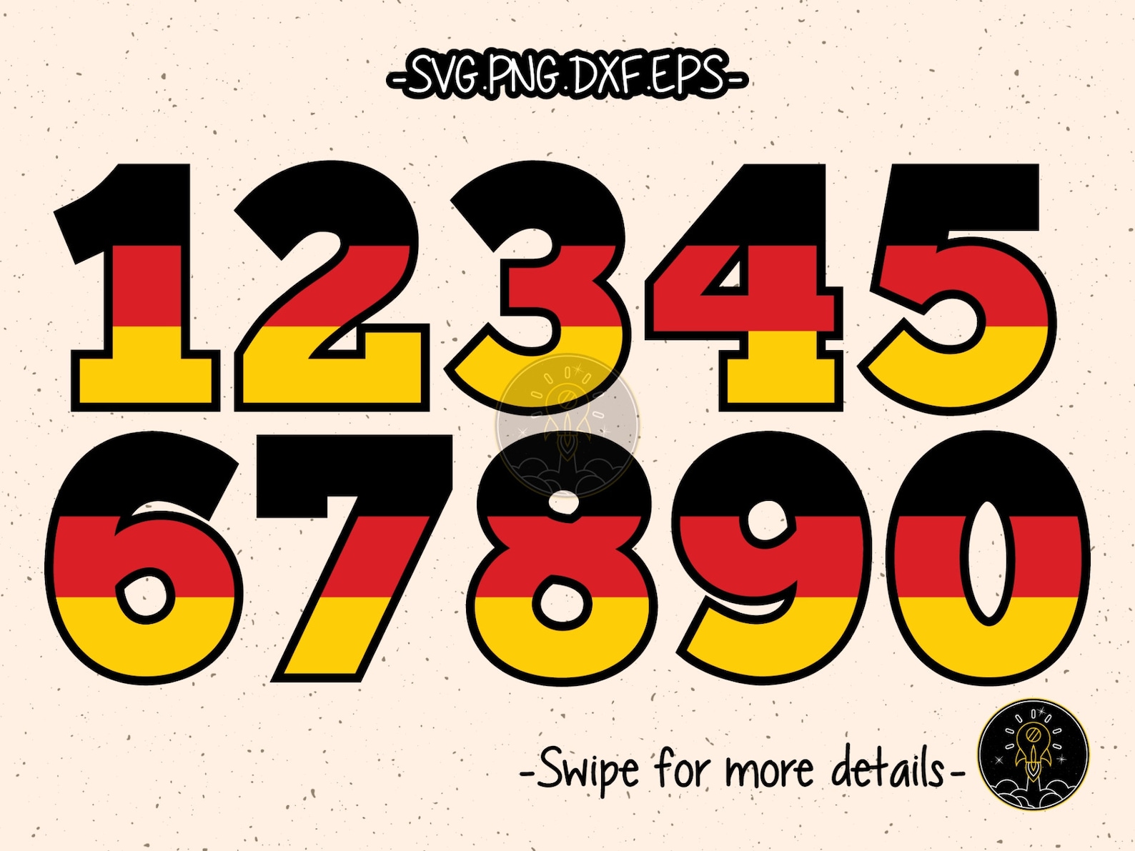 Germany German Flag Numbers SVG Cut File Cricut Clipart - Etsy