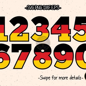 Germany German Flag Numbers SVG Cut File Cricut Clipart - Etsy