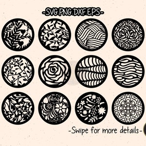 Coaster Grill Trivet Floral Ornament Template SVG Laser Cut - Etsy