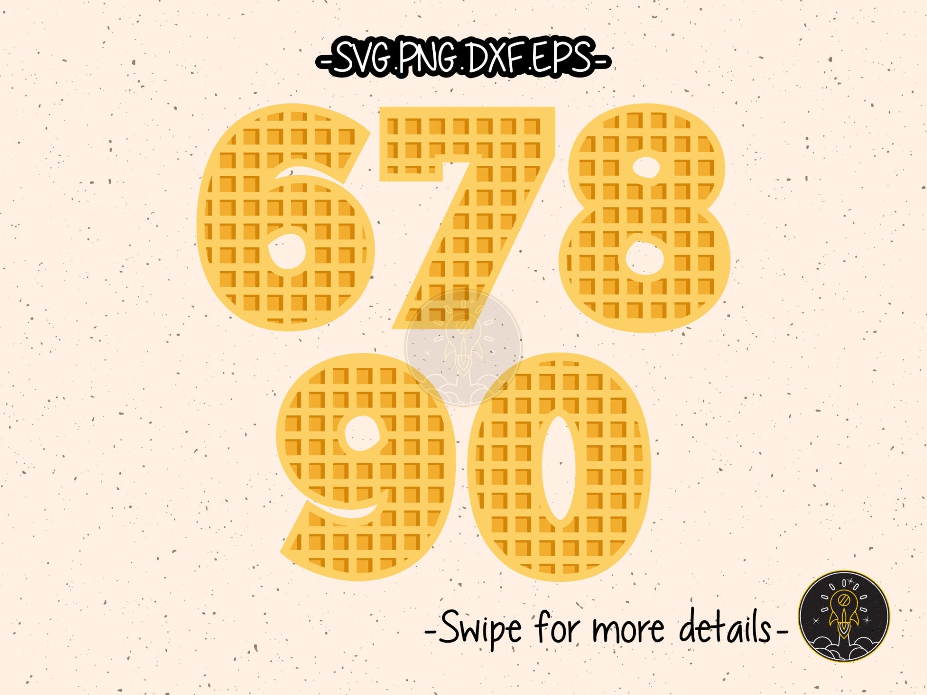 Waffle Birthday Cake Cream Tart Cake Numbers SVG Cut File - Etsy
