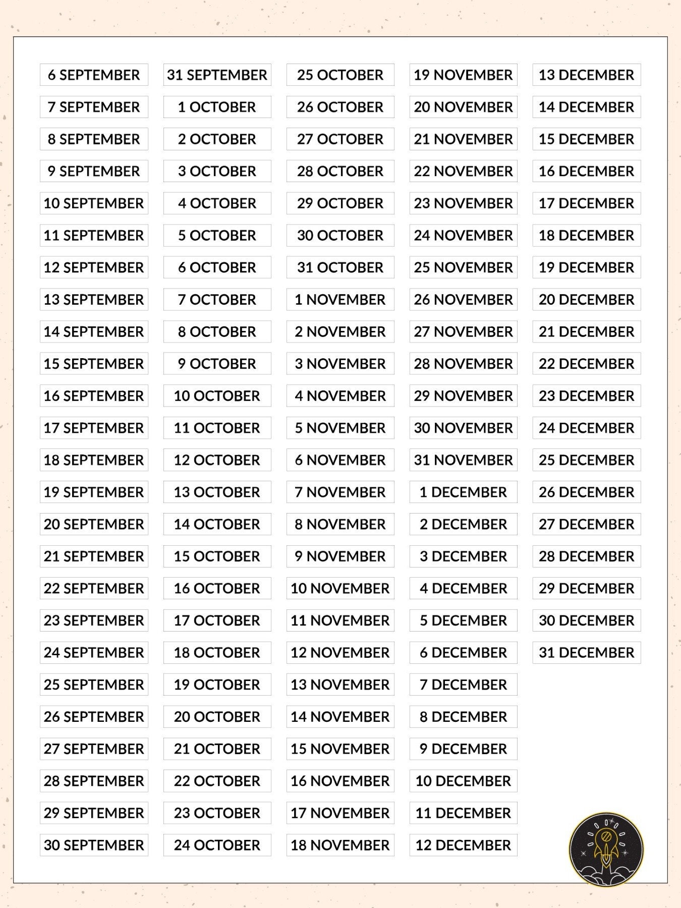 365 Days Printable Planner Stickers Date Stickers for Daily | Etsy