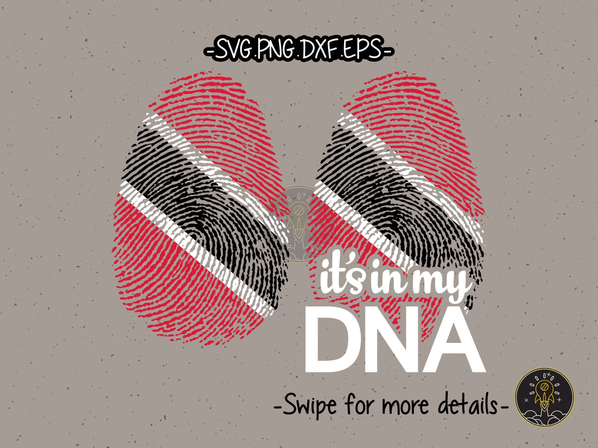 Flag of Trinidad SVG It's in My DNA Fingerprint Cut File Cricut Clipart ...