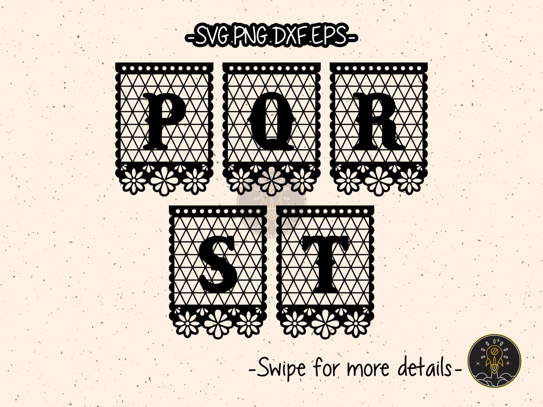 Papel Picado Número Letra Alfabeto SVG Archivo recortado Cricut Clipart ...