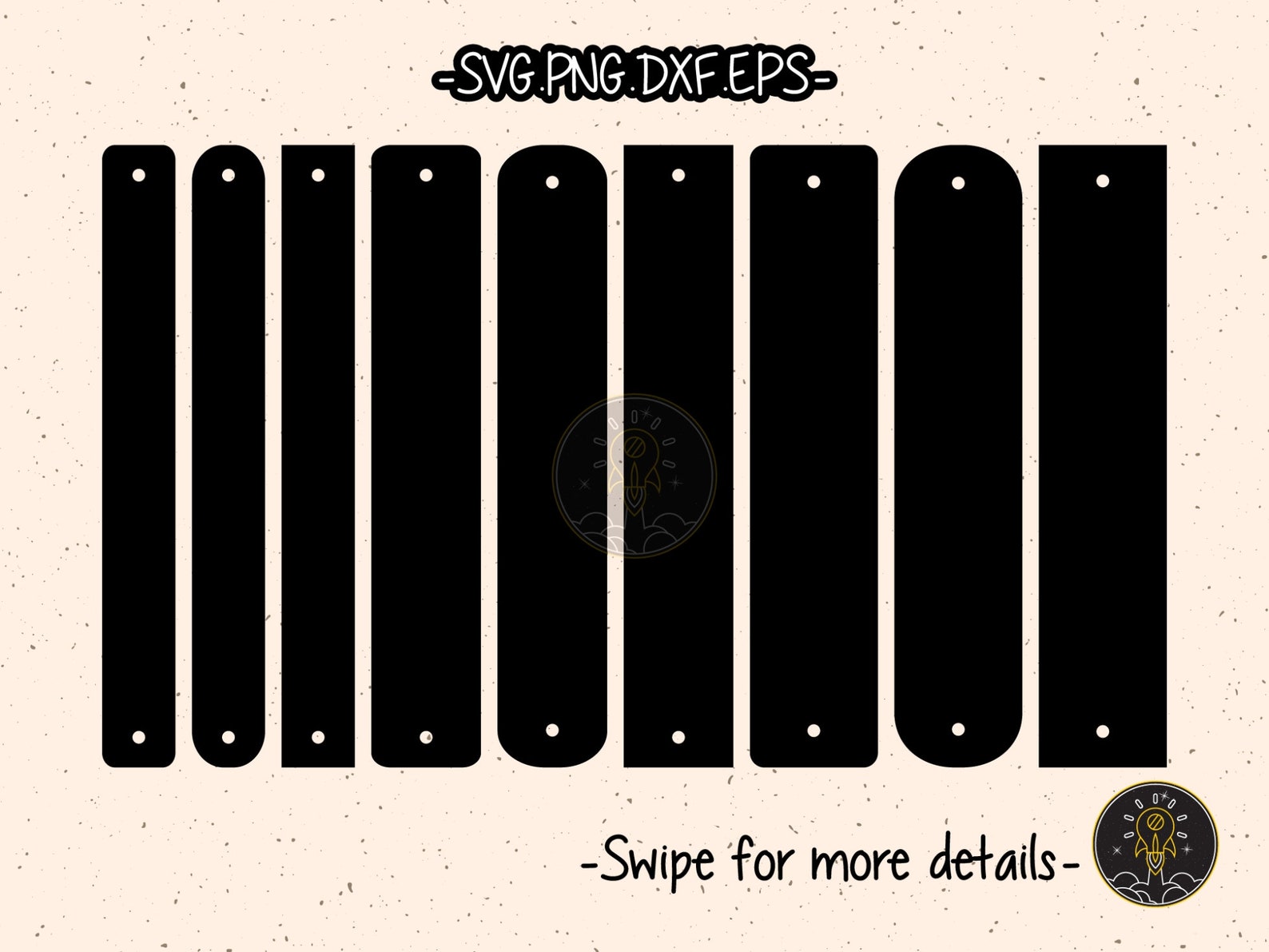 Leather Cuff Bracelet Template SVG Laser Cut File Vector | Etsy