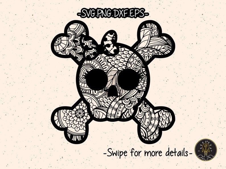 Skeleton Skull Halloween Calavera Day of the Dead Zentangle SVG Cut ...