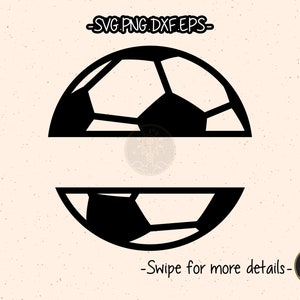Football Soccer Split Monogram SVG Cricut Cut File Clipart - Etsy