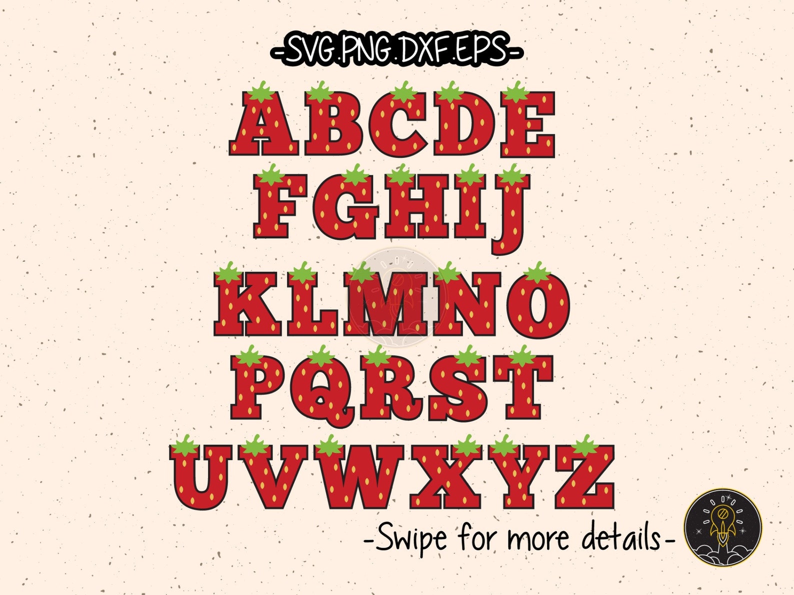 Strawberry Fruit Number Letter Font Alphabet SVG Cut File - Etsy