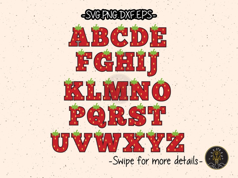 Strawberry Fruit Number Letter Font Alphabet SVG Cut File Cricut ...