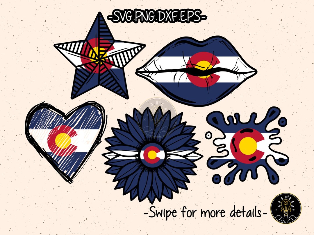 Colorado State Flag Heart Sunflower SVG Cut File Cricut Clipart - Etsy