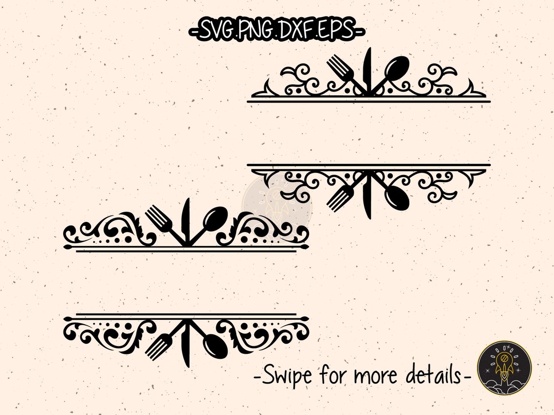 Kitchen Split Monogram Frame SVG Cut File Vector Cricut - Etsy