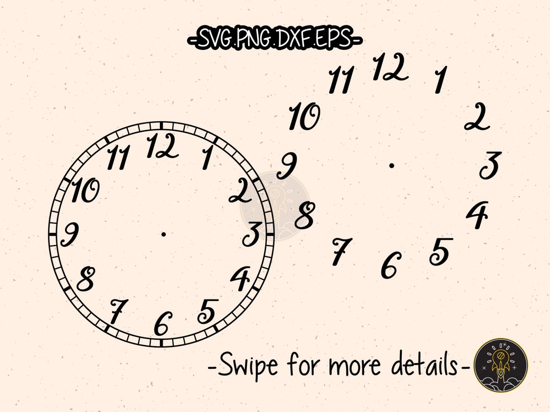 Clock Face Template Stencil SVG Laser Cut File Cricut Vector Clipart - Etsy