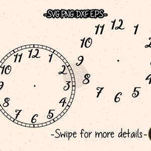 Clock Face Template Stencil SVG Laser Cut File Cricut Vector Clipart - Etsy