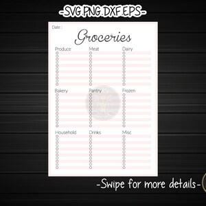 Master Basic Grocery Shopping List PDF Filofax A5 A4 Letter Happy ...