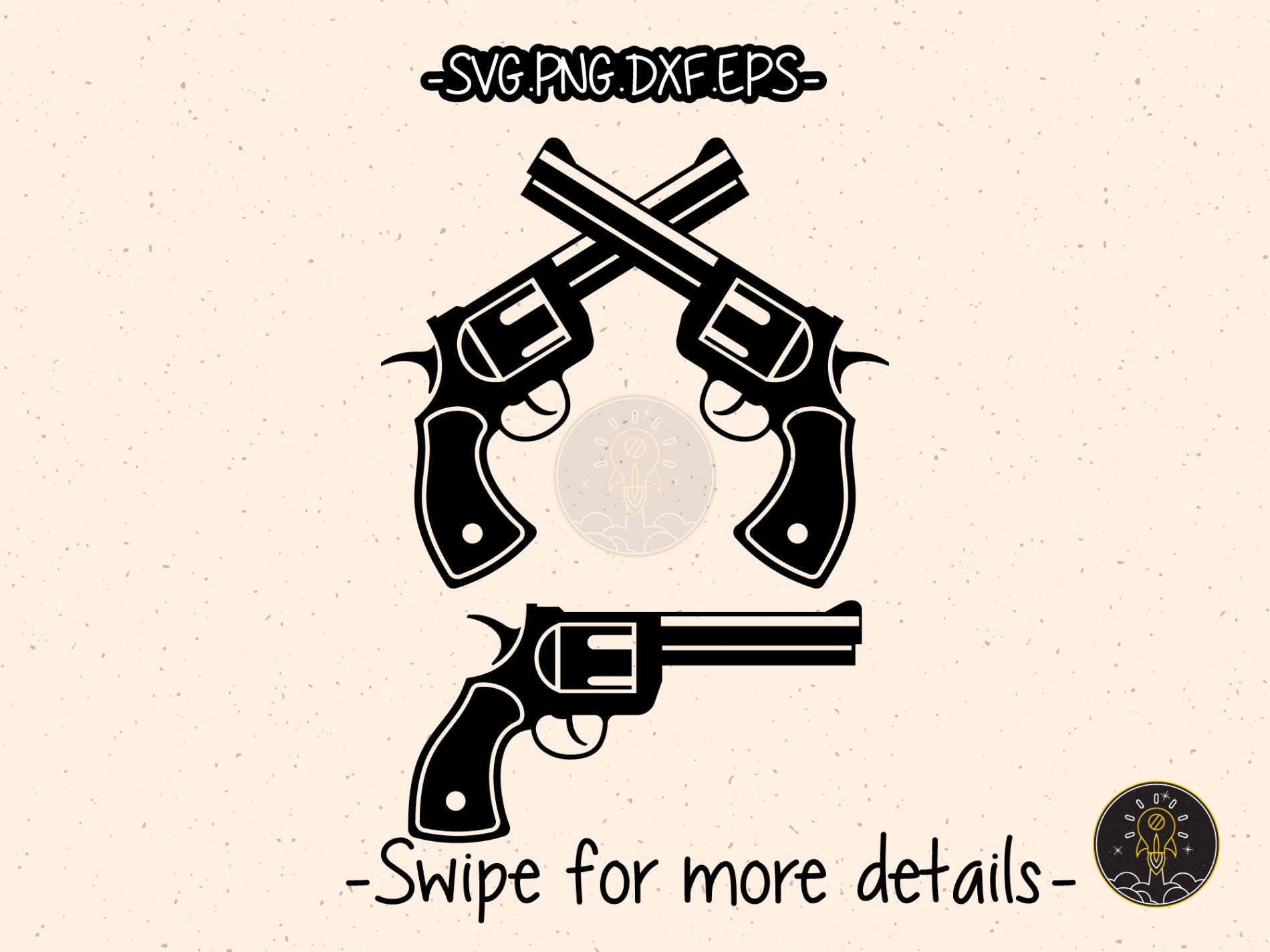 Crossed Guns Cowboy Revolver Handgun Pistol Shooting SVG Cut - Etsy ...