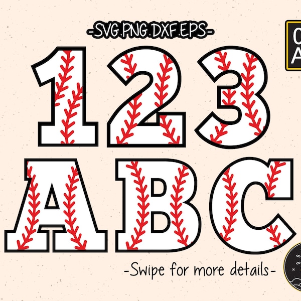 Number Baseball Font - Etsy