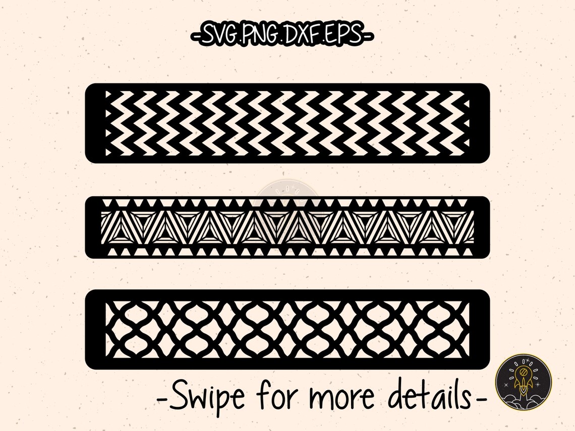 Leather Cuff Bracelet Template SVG Laser Cut File Silhouette - Etsy