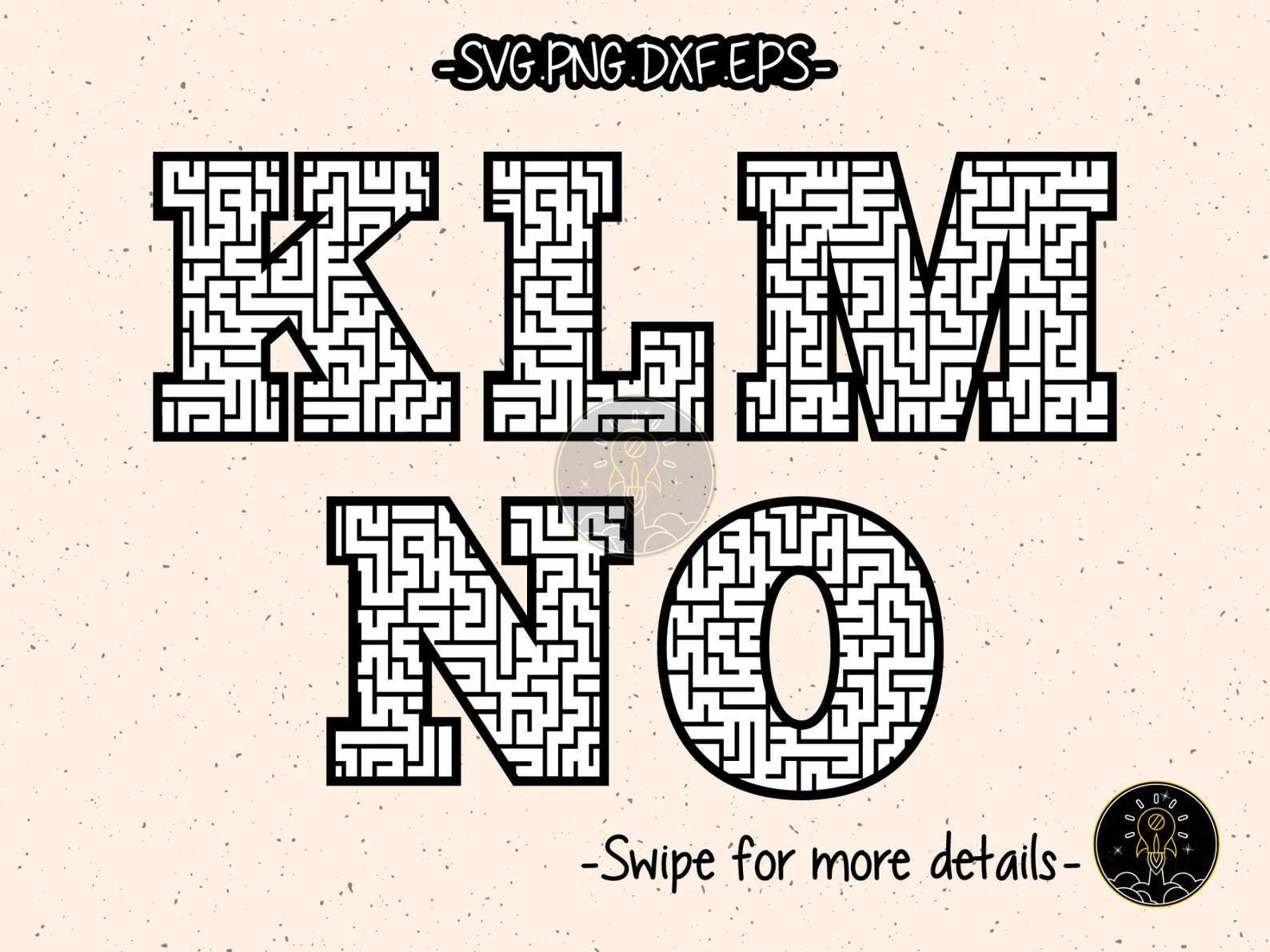 Maze Labyrinth Letter Font Alphabet Numbers SVG Cut File | Etsy