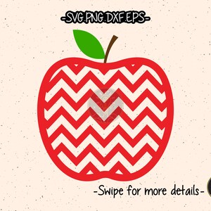 Apple Chevron Split Monogram Frame SVG Cut File Cricut Clipart - Etsy