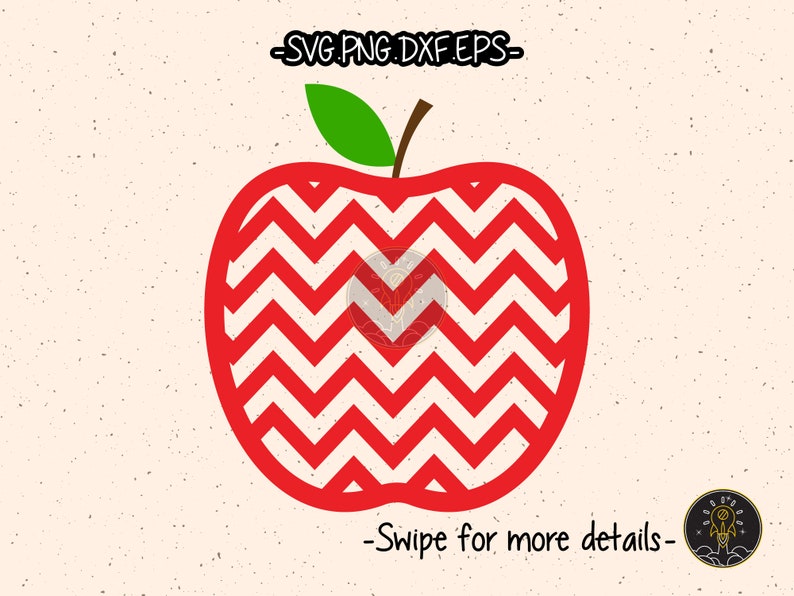 Apple Chevron Split Monogram Frame SVG Cut File Vector Cricut - Etsy