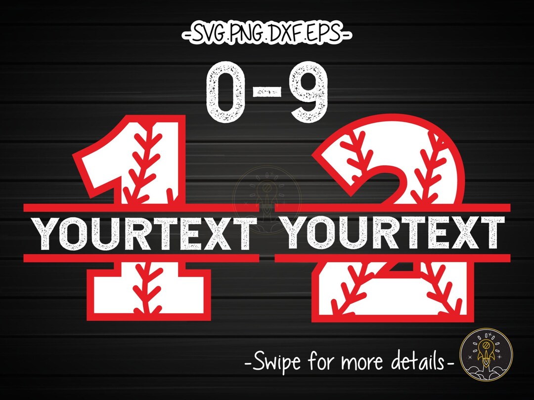 Baseball Split Monogram Numbers SVG Cut File Cricut - Etsy