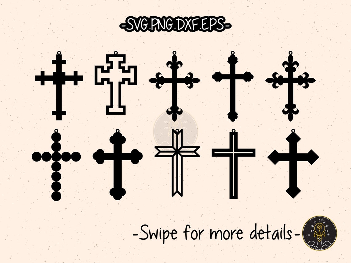 Christian Cross Earring Template SVG Laser Cut File Wood - Etsy