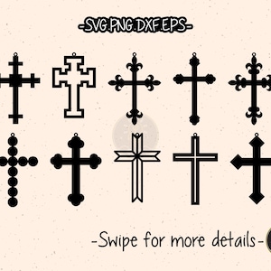 Christian Cross Earring Template SVG Laser Cut File | Wood Leather ...