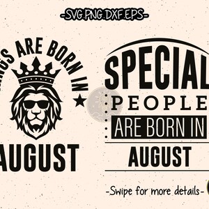 August Birthday SVG Cut File Cricut Clipart Silhouette Cameo - Etsy