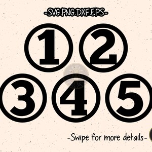 Round Circle Numbers SVG Cut File Cricut Clipart - Etsy
