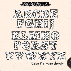 Volleyball Alphabet Number Letter Font SVG Cut File Cricut Clipart - Etsy