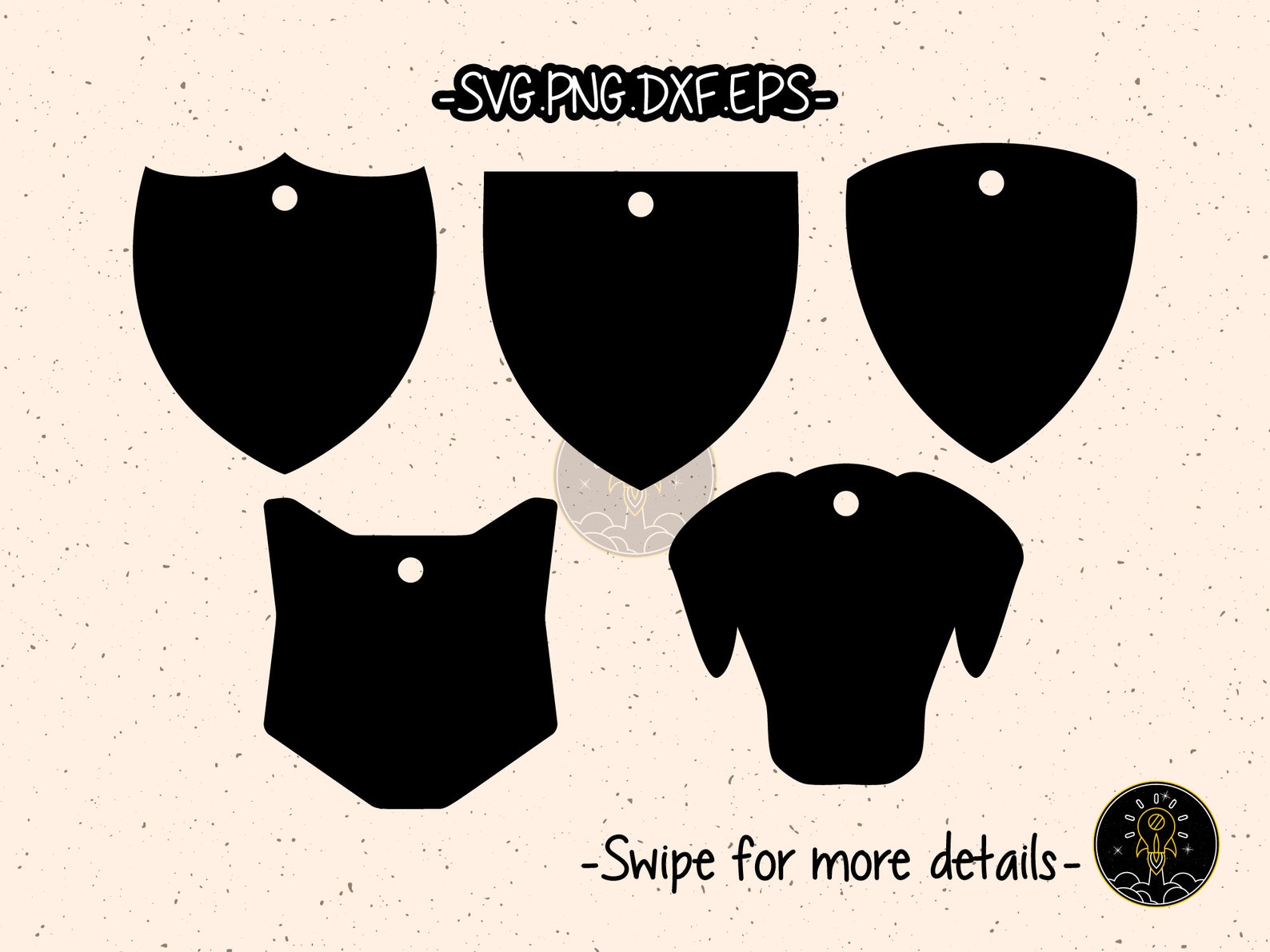 Pet Tag Template SVG Laser Cut File Dog Tag Cat Tag Dog - Etsy