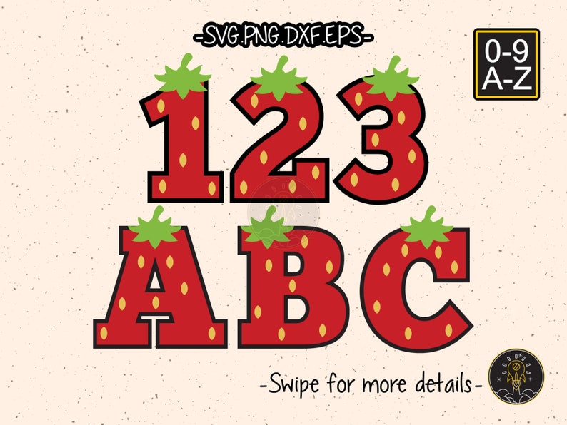 Strawberry Fruit Number Letter Font Alphabet SVG Cut File - Etsy