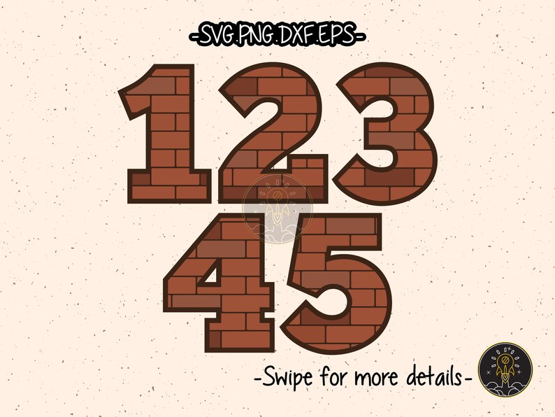 Brick Number SVG Cut File Cricut Clipart - Etsy